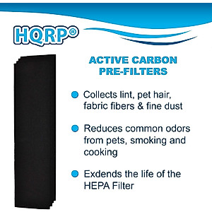 HQRP Filter Kit compatible with InvisiClean IC-7028 4 in 1 Full Size Tower model, 2pcs Cartridge Filters & 4-Pack Carbon Activated Pre-Filters
