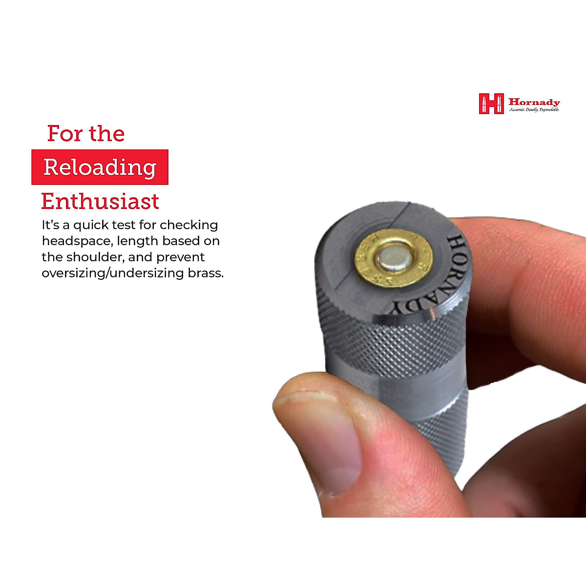 Hornady Lock-N-Load Cartridge Gauge 9MM Luger (.355), 380701 - Reloading Supplies to Help Check Cases & Ammo Specifications-Caliber Specific, Cylindrical Precision Steel Gauges Fit SAAMI Tolerances