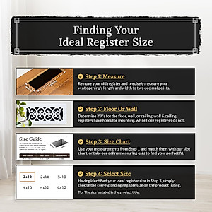 Decor Grates SPH212-A Décor Design Floor Register, 2x12