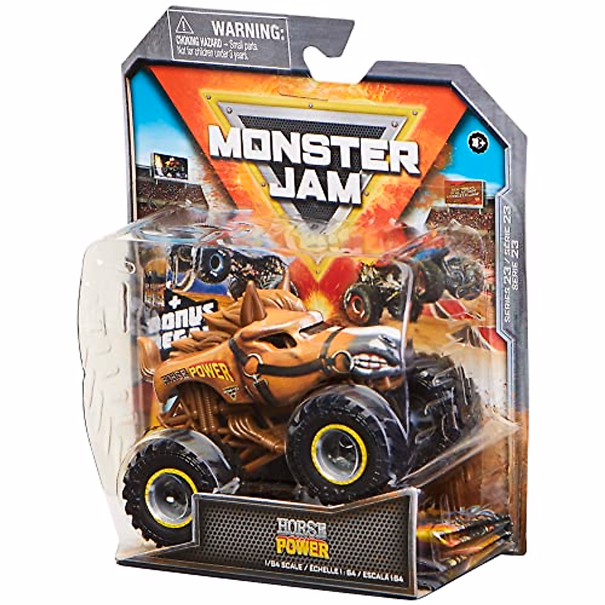 Monster Jam 2022 Spin Master 1:64 Diecast Truck with Bonus Accessory: Crazy Creatures Horse Power