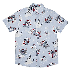Disney Lilo & Stitch Snow Angel Camp Shirt, Unisex, XX-Large
