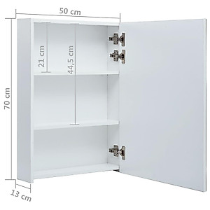 GROSERY Bathroom Fixtures LED Bathroom Mirror Cabinet 19.7"x5.1"x27.6",LED Vanity Mirror Cabinet with Storage, Wall Mounted Vanity Mirror with Lights, Silver Vanity Mirror