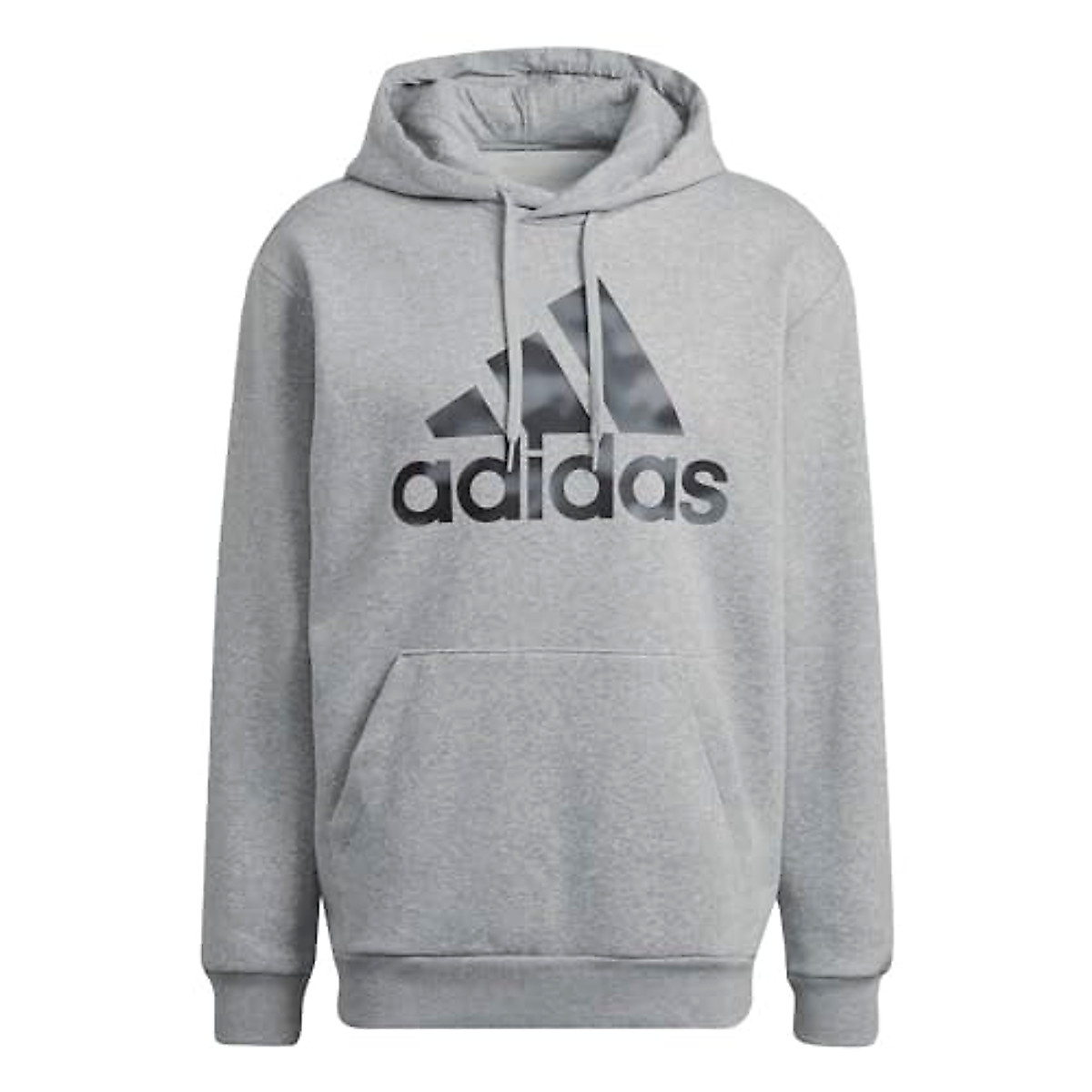 adidas Men's Essentials Camouflage Printed French Terry Hoodie, Medium Grey Heather, Small