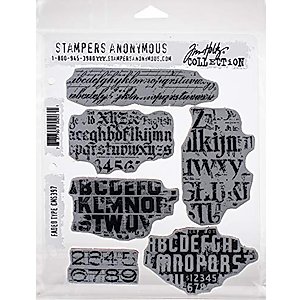 Tim Holtz - Stampers Anon CLING RBBR STAMP SET FADED TYPE