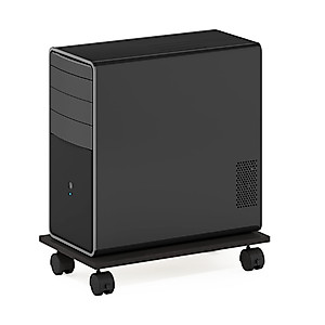 Furinno Econ Home Office Under Desk CPU/Printer Holder with Wheels, Espresso