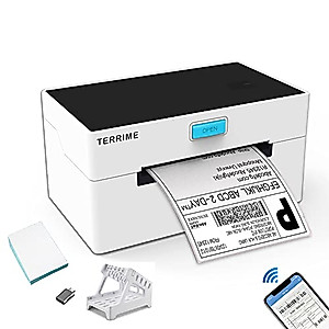 TERRIME Thermal Shipping Label Printer, Wireless Bluetooth Thermal Printer for 4x6 Shipping Label Barcode, Compatible with Android & iPhone/Windows/Mac OS, Support UPS FedEx Shopify Ebay Amazon Etsy