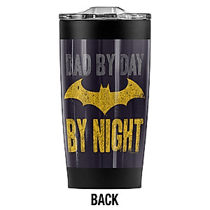 Logovision Batman Dad By Day Stainless Steel Tumbler 20 oz Coffee Travel Mug/Cup, Vacuum Insulated & Double Wall with Leakproof Sliding Lid | Great for Hot Drinks and Cold Beverages