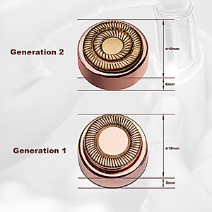 Replacement Heads for Finishing Touch Flawless Facial Hair Removal Shaver for Women, Rose Gold - Pack of 2