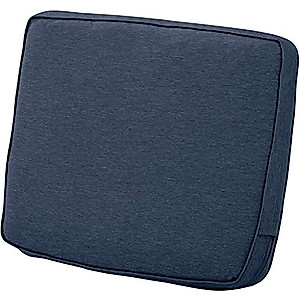 Classic Accessories Montlake FadeSafe Water-Resistant 25 x 22 x 4 Inch Patio Lounge Back Cushion, Heather Indigo Blue, Outdoor Loveseat Cushions