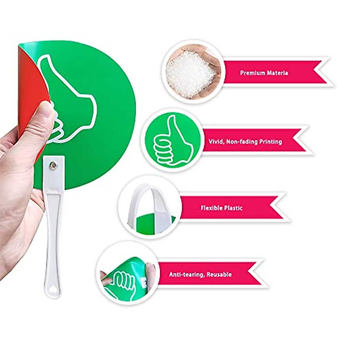 AncaSuna, Thumbs UpThumbs Down Paddles for Classroom Voting, Teacher Event Supplies and Auction Signs 24 Packs