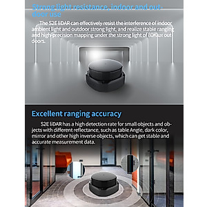 Slamtec RPLIDAR S2E Lidar Sensor 2D 360 Degree 30 Meters Scanning Radius LIDAR Scanner with Ethernet UDP Interface for ROS/ROS2 Obstacle Avoidance and Navigation of Robots