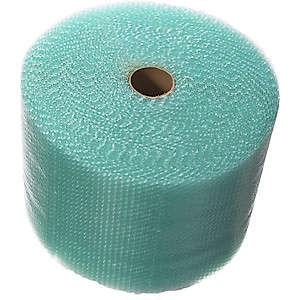 Bubblefast! 2 Rolls of 150' x 12" Small (3/16") Green Bubble Cushioning Wrap made from Recycled Materials 300 sq ft Total