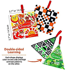 High Contrast Crinkle Paper Shapes - Baby Sensory Toys for Visual Development, Tummy Time - Crib, Stroller & Car Seat Crinkle Toys for Babies & Infants 3 Months+