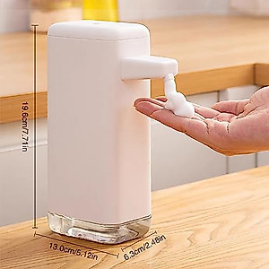 QANYI Automatic Foaming Soap Dispenser, USB Rechargeable Auto Sensor 3 Gear Foam Adjustable, 13.5oz/400ML PETG+ABS Wall Mount Soap Dispenser, Touchless Hand & Dish Soap Pump for Bathroom, Kitchen