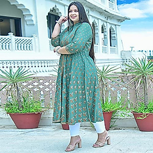 Yash Gallery Rayon Floral Printed Anarkali Kurtis for Women Indian Style