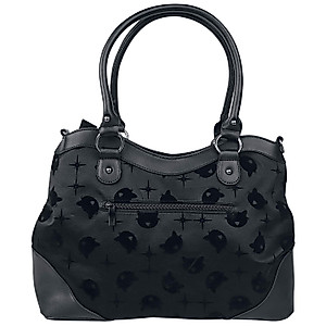Lost Queen Women's Purse Handbag Shoulder Bag | Gothic Dark Goth Victorian (Black Cats Lunar Sisters)