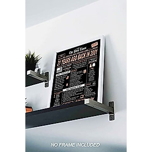 21st Birthday Decorations for Girls, Back in 2001 Print, 21st Party Card Poster Supplies Anniversary Centerpiece for Girls Teens, 21st Birthday Gifts for Girls (8 x 10in, UNFRAMED, Rose Gold)