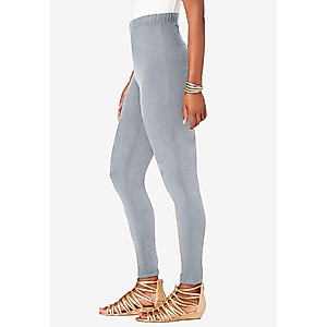 Roaman's Women's Plus Size Ankle-Length Essential Stretch Legging - 6X, Heather Grey