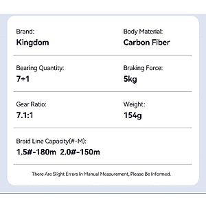 KINGDOM Baitcasting Reels Lightweight Graphite Frame Fishing Reels with Corrosion Resistant Bearings Baitcaster Reels Carbon Fiber Drag Baitcast Reels with 7.1:1 Gear Ratio Casting (right)