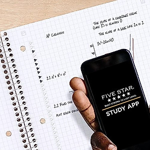 Five Star Spiral Notebook, 1-Subject, Graph Ruled Paper, Fights Ink Bleed, Water Resistant Cover, 8-1/2" x 11", 100 Sheets, Black (73679)