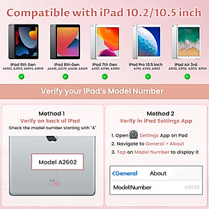 OYEEICE for iPad 9th Generation Case with Keyboard 10.2'' - 7 Color Backlit Wireless Keyboard Cover with Pencil Holder for iPad 9th/8th/7th Gen 10.2 inch, iPad Air 3rd Gen & iPad Pro 10.5" - Pink