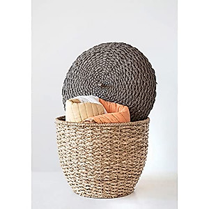 Creative Co-Op Hand-Woven Bankuan Acorn Lid Basket, 17" L x 18" W x 21" H, Brown