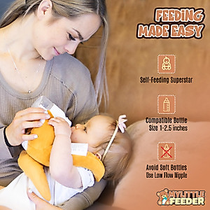 New Baby Bottle Holder, Adjustable Nursing Pillow Support, Newborn Essentials, Infant Bottle Feeding, Baby Essentials, Hands Free Bottle Holder for Baby, Bottle Propper for Baby (Shiba)