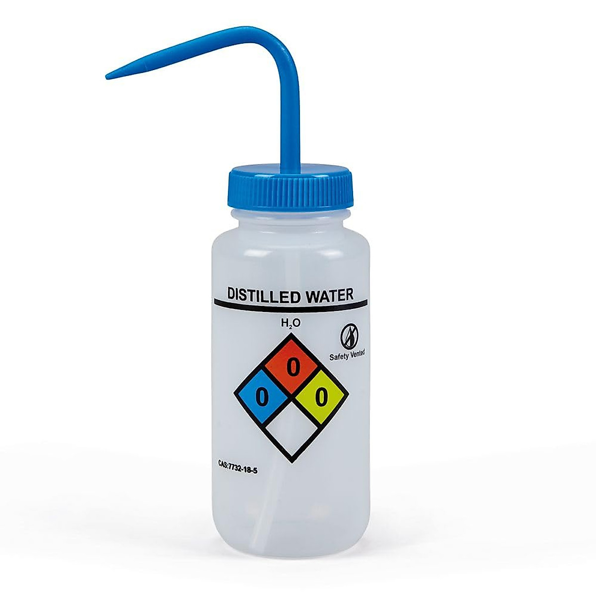 Wash Bottle, Widemouthed, For Distilled Water, 500 Ml, Easy-To-Read, Ldpe Solvent-Resistant