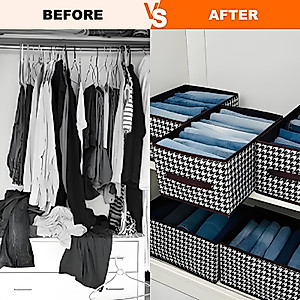 Telycummy Pack of 3 Large Capacity Storage Bins Closet Organizer System Sturdy Foldable Storage Boxes for Organizing Clothing,Sheets,Toys,Shelves Basket Storage Bin With Handles