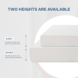 EGOHOME 8 inch Twin Mattress, Certified Cool Gel Memory Foam Mattress in a Box, CertiPUR-US Certified, Medium Mattress for Pressure Relieving, White