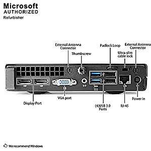 HP 600 G1 Micro Computer Mini Tower PC (Intel Dual Core i3-4130T, 8GB DDR3 Ram, 256GB Solid State SSD, WIFI, VGA, USB 3.0) Win 10 Pro (Renewed)