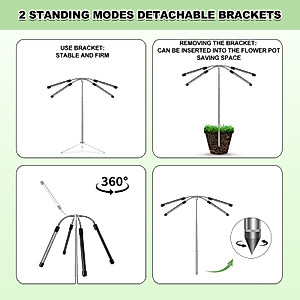 TAURUSY Grow Lights for Indoor Plants Full Spectrum with Detachable Tripod Stand, 10-55 Inches Height Adjustable Stand and Desktop Plant Lights for Indoor Growing with Auto On/Off Timer