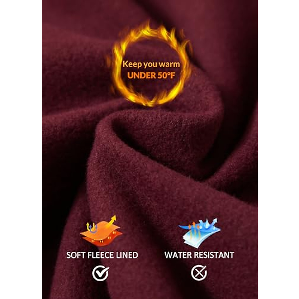 baleaf Leggings for Women Fleece Lined Thermal Warm Winter Tights High Waisted Thick Yoga Pants Cold Weather Inner Pocket Ruby Wine S