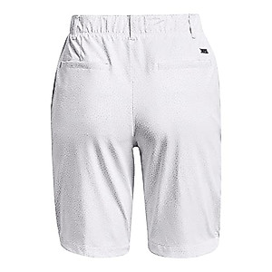 Under Armour Women's Links Printed Shorts, White (100)/Metallic Silver, 16