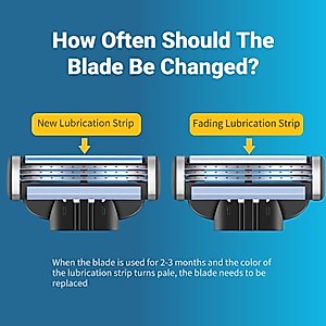 Razor Blades Refills, 【Upgrade 】Sharp Razor Blades Refills Mens Womens, Manual Dual Lubrication Blade - Suitable for Beards, Legs, and Armpits (16PCS)