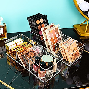 JessLab Acrylic Organizer, 3 Cube Sections Makeup Organizer for Drawer, Makeup Organizer for Vanity, Countertop, Bathroom, Kitchen and Cabinet Storage