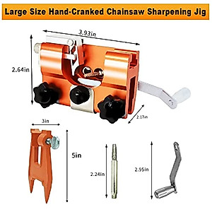 ZFULVO Chainsaw Sharpener,Chainsaw Vise and Hand-Cranked Chainsaw Sharpening Jig Kit,Portable Chain Saw Shaperener Tool for All Chain Saws and Electric Saws, with 5 Grinding Rod