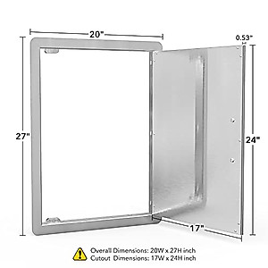 Stanbroil Stainless Steel Single Vertical Access Door, 17-Inch by 24-Inch