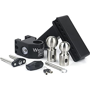 Weigh Safe Adjustable Trailer Hitch Ball Mount - 6" Adjustable Drop Hitch for 2.5" Receiver - Premium Heavy Duty Steel Trailer Tow Hitch with Built in Weight Scale for Anti Sway - 22,000 GTW