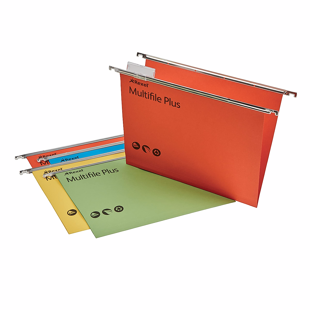 Rexel 2101979 Multifile Plus A4 Suspension File, 150 Sheet Capacity, 15 mm V-Base Manilla, Assorted, Pack of 20