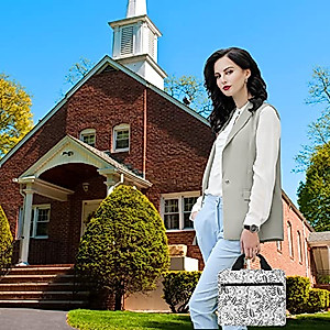 COLAZ Large Bible Cover for Women Bible Carrying Case to Church Durable Oxford Bag with Handle, Perfect Bible Case for Women as Gift （Sunflower）