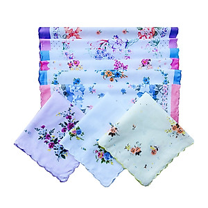Ladies Vintage Floral 100% Cotton handkerchiefs mixed Bulk
