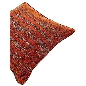 McAlister Textiles Luxury Orange Textured Chenile Cushion Cover for Bedroom & Living Room Decor - 49x49 Cm - 20x20 Inches
