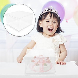 Cabilock 1pc Containers with Lids Cake Holder with Lid Candy Containers Disposable Cake Wedding Cake Stand Portable Pastry Container Cupcake Container Baby Tool Belt Fully Transparent