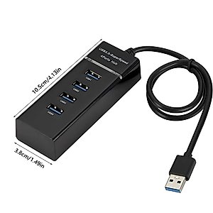 WJCCY USB3.0 Extender Multi-Port USB 1 to 4 Cable Adapter Laptop Hub Docking Station 4-Port Hub with 5Gbps Data Transmission Speed (Color : Black)