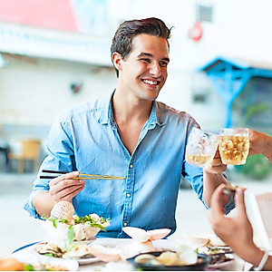 Stainless Steel Chopsticks Spoons and Chopsticks Holders, Flatware Gift Set (Black Golden)