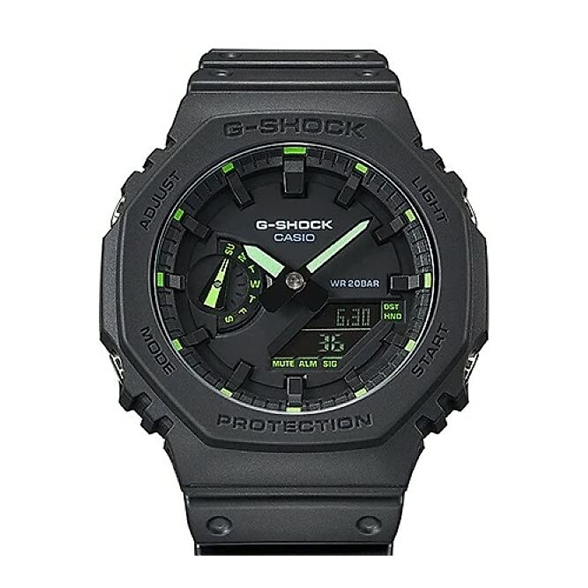 G-Shock GA2100-1A3 Neon Accent Watch, Green