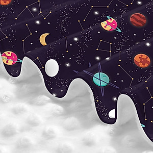 Rutiea Planets and Stars Car Seat Cover for Babies, Peekaboo Opening Minky Carseat Canopy Stroller Cover for Newborn, Mom Nursing Breastfeeding Covers, Blanket for Infant Toddler