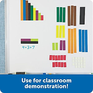 Learning Resources Magnetic Cuisenaire Rods, Early Match Concepts, School Supplies, Multicolor, 64 Pieces, Ages 5+