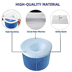 10 PCS Pool Skimmer Filter Socks, Fine Mesh Scum Pool Filter Socks Nets Reusable Pool Spas Filter Protector Savers for Filters, Baskets and Skimmers